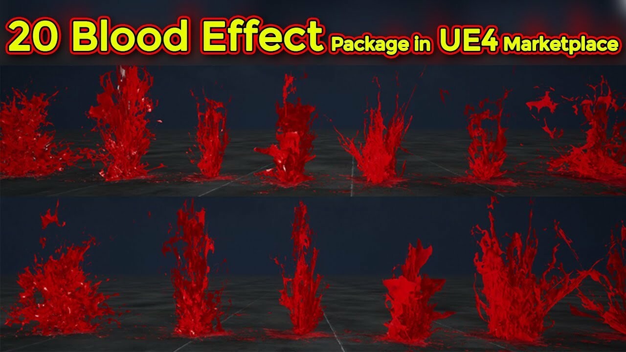 ArtStation - 20 Blood Effect Package in UE4 Marketplace