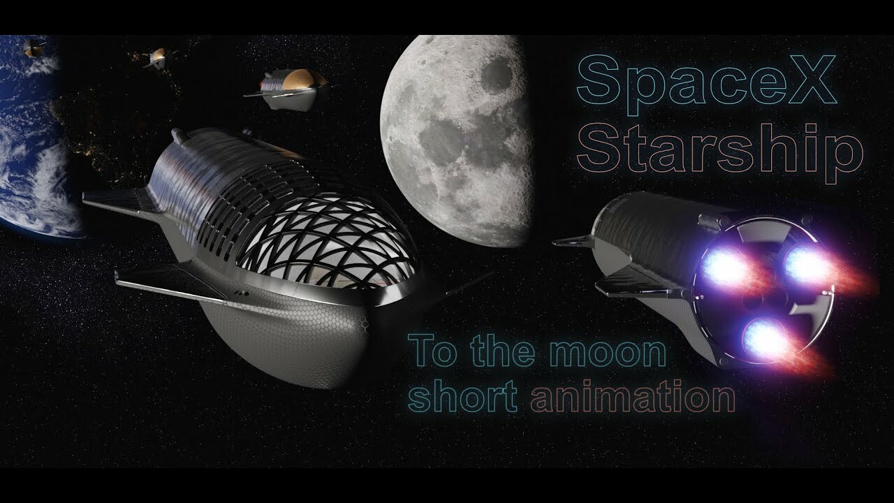 ArtStation - SpaceX Starship to the moon animation