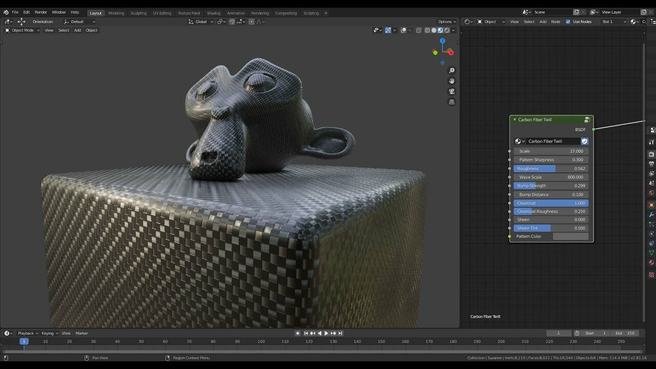 ArtStation - Procedural Carbon Fiber Material Shader for Blender