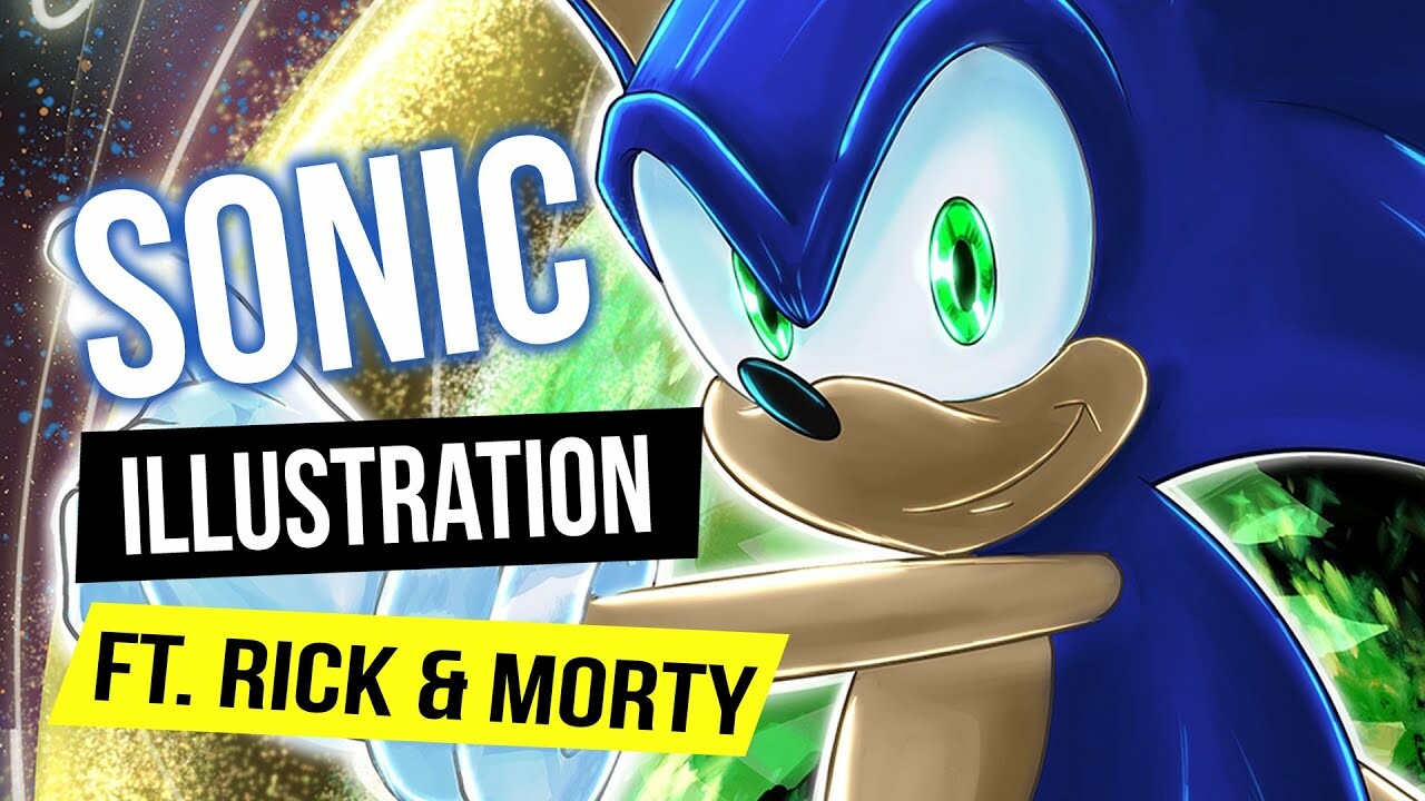 ArtStation - Sonic Illustration Featuring Rick & Morty