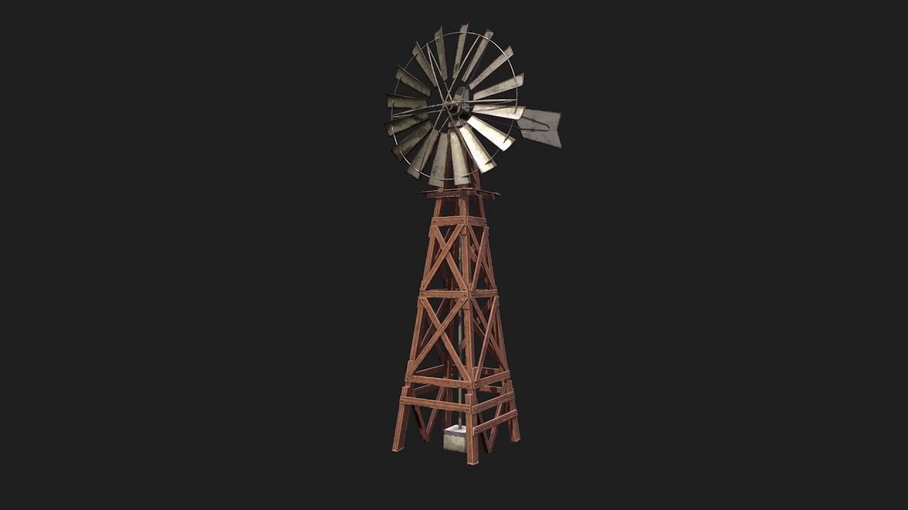ArtStation - Animated Wind Mill 3d Game Props