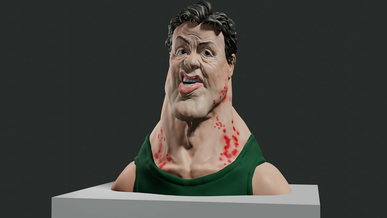 ArtStation - 2D to 3D Rambo caricature Modelling