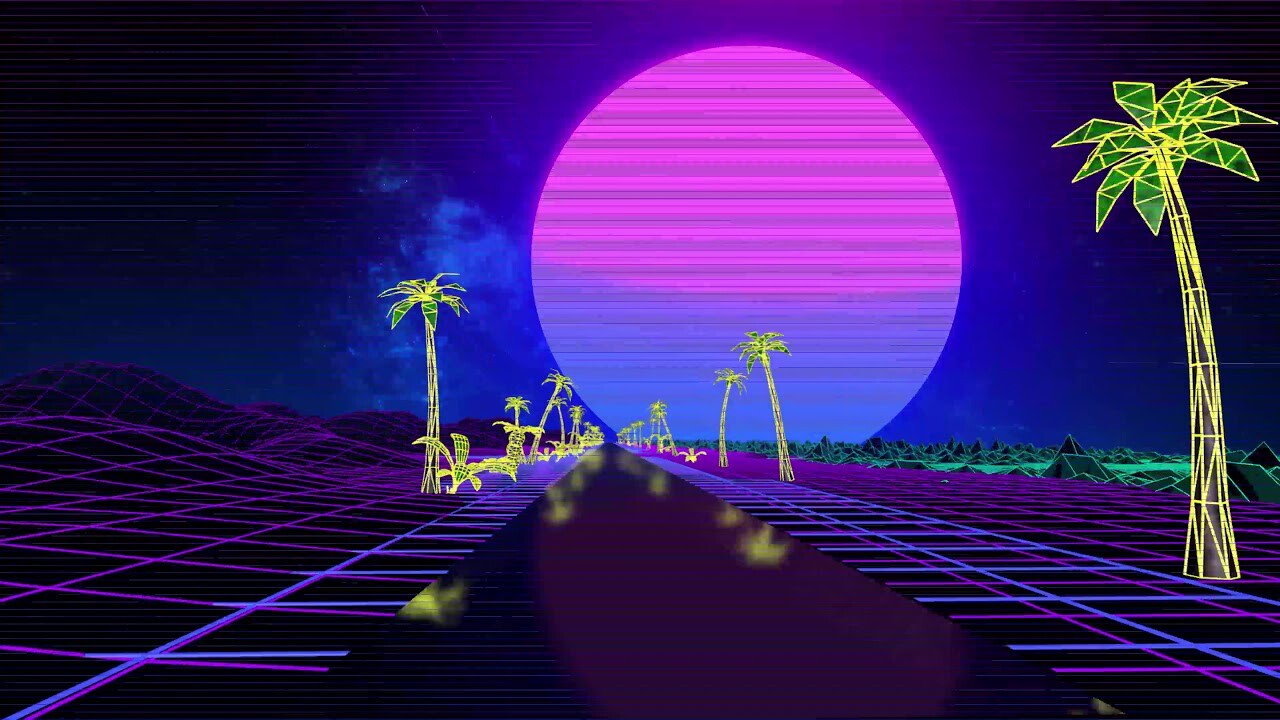 ArtStation - Synthwave Palms Road