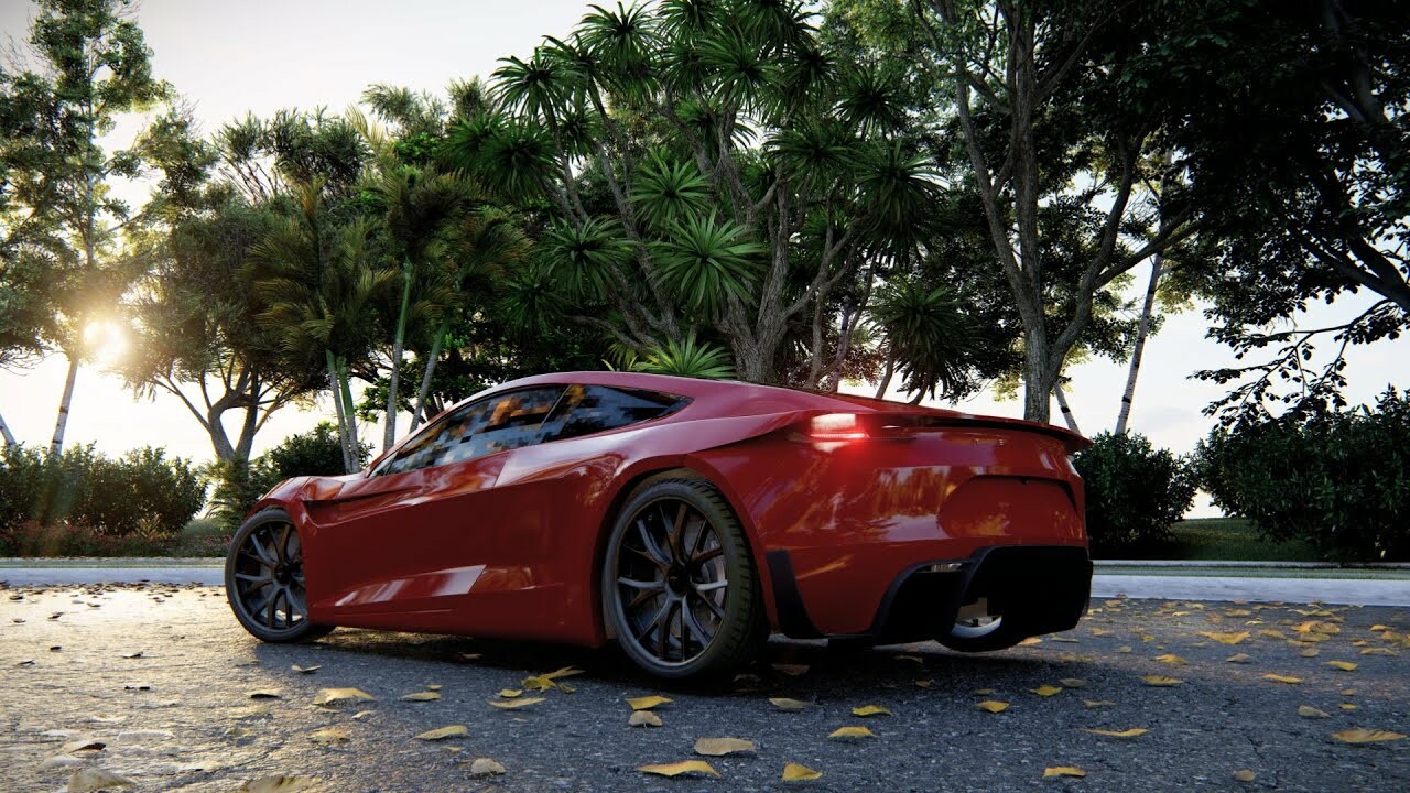 ArtStation - TESLA ROADSTER Modelling, Texturing, Animation