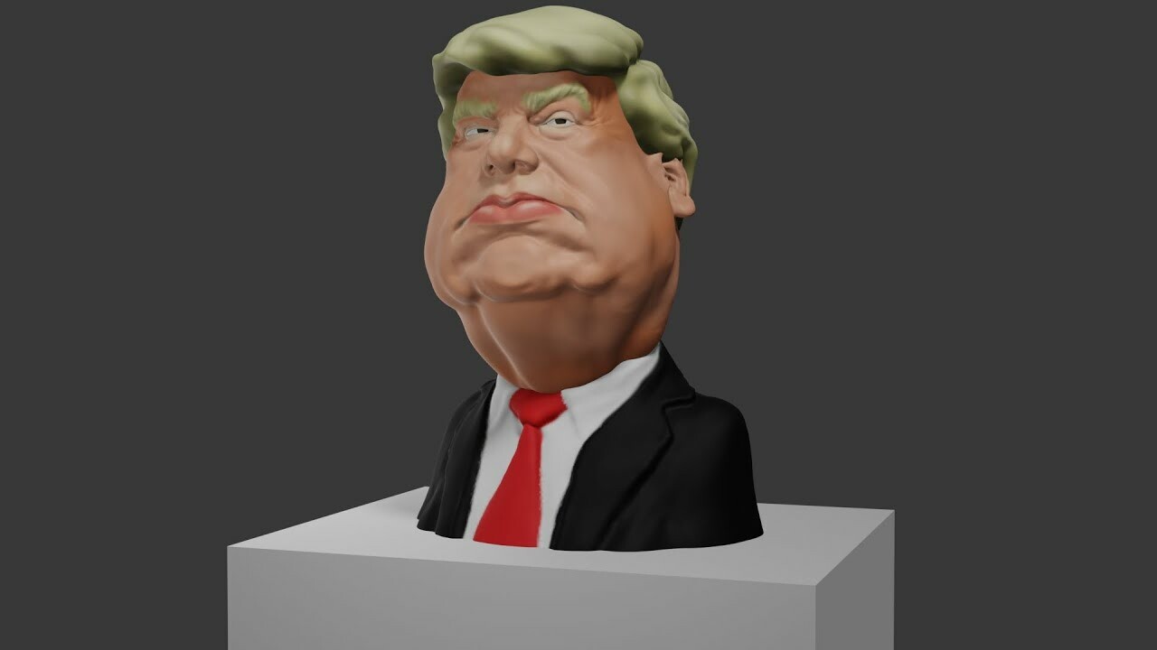 ArtStation - US President Donald Trump caricature sculpting