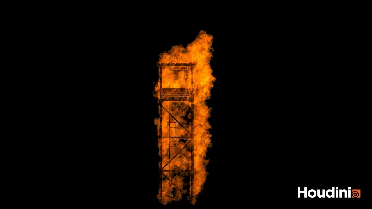 ArtStation - Houdini Burned Tower