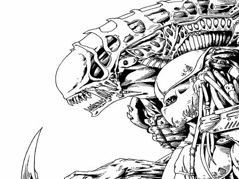 ArtStation - Alien and predator drawing