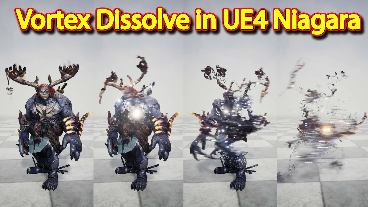 ArtStation - Vortex Dissolve Effect | Unreal Engine Niagara Tutorials | UE4 Niagara Vortex Dissolve