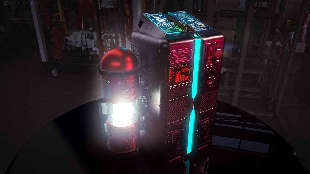 ArtStation - Cyberpunk sci-fi Terminal | Computer | Laser generator