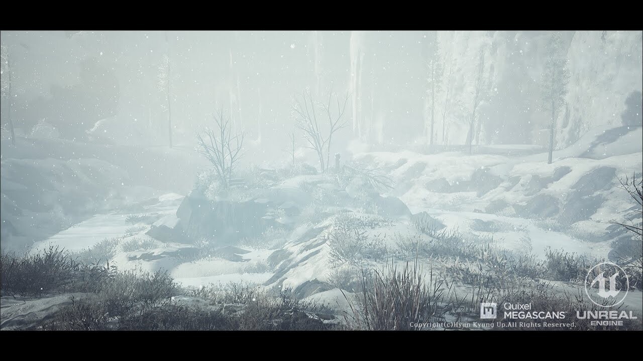 ArtStation - The land of snow_Megascans and Unreal engine