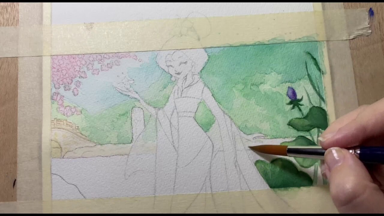 Sandra María - Mulan (Speedpaint Watercolor & Goache)