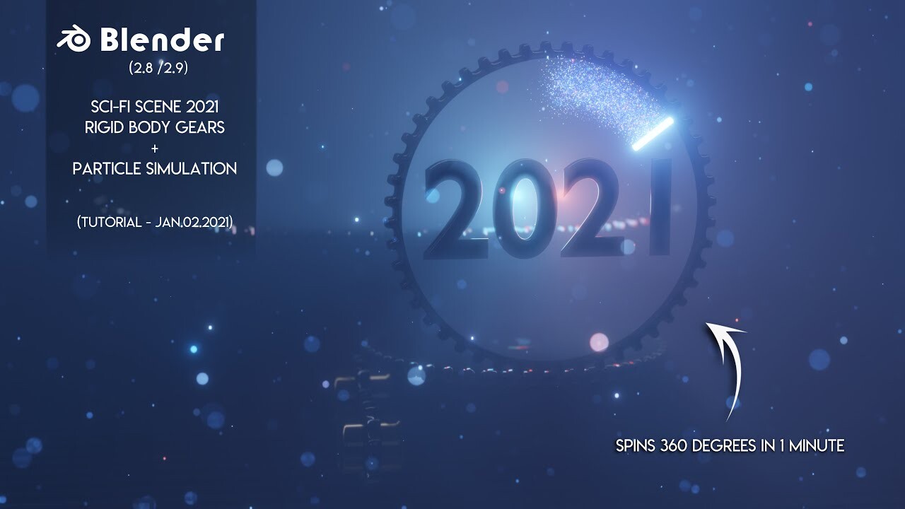 Aria Faith Jones - Blender | Sci Fi Scene 2021 - Rigid Body Gears + Particle Simulation | 4K PREVIEW