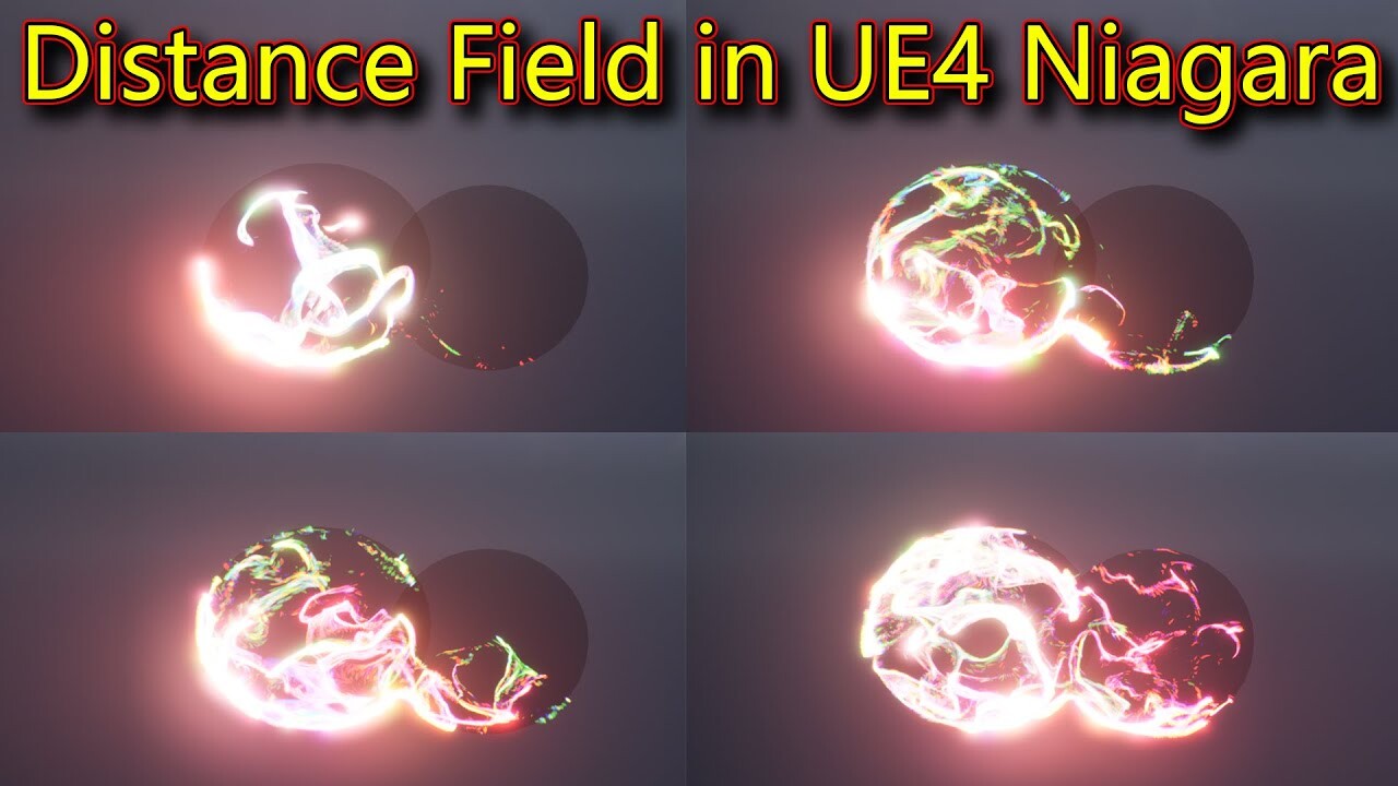 ArtStation - Distance Field Effect | Unreal Engine Niagara Tutorials | UE4 Niagara Distance Field