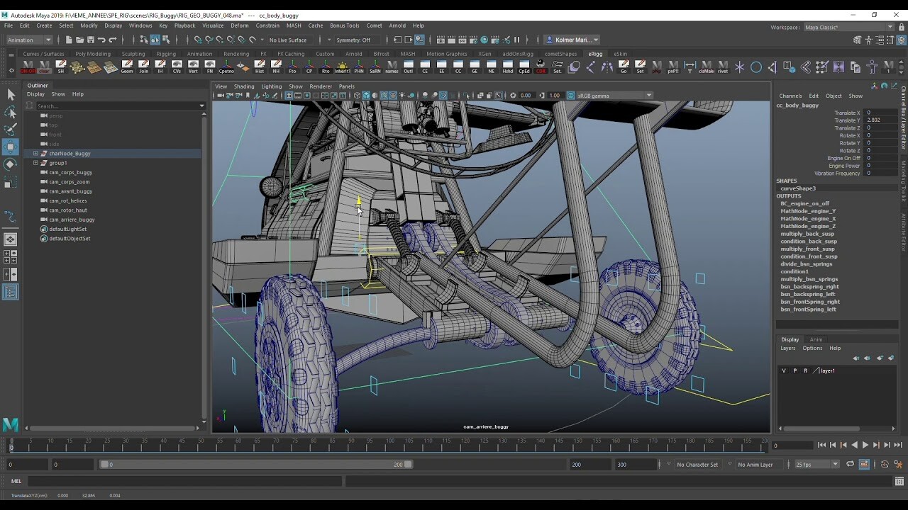 ArtStation - Buggy rigging - Maya 3D rigging/setup