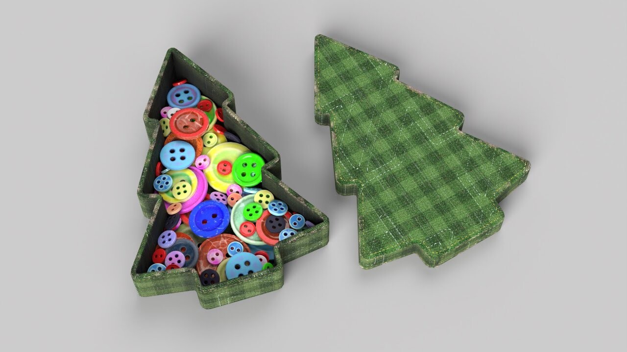 ArtStation - Buttons In Box Low-poly 3D model