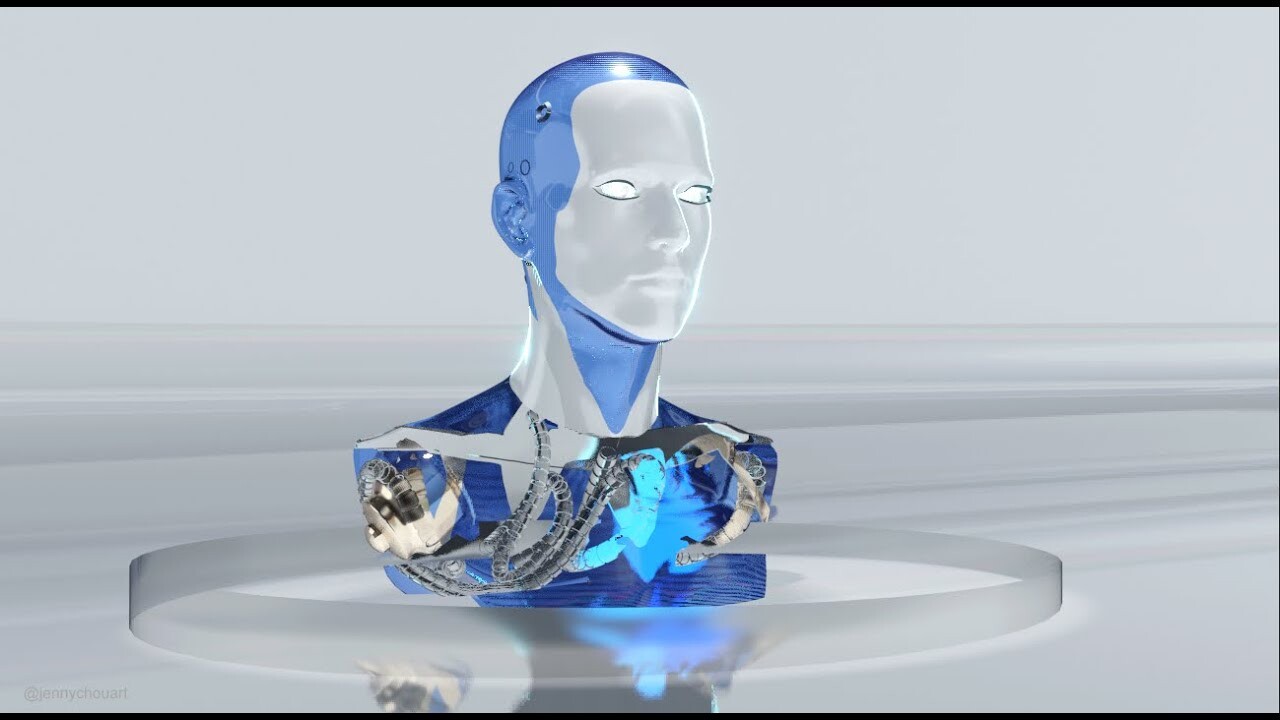 ArtStation - Robot with Blue Heart Beat