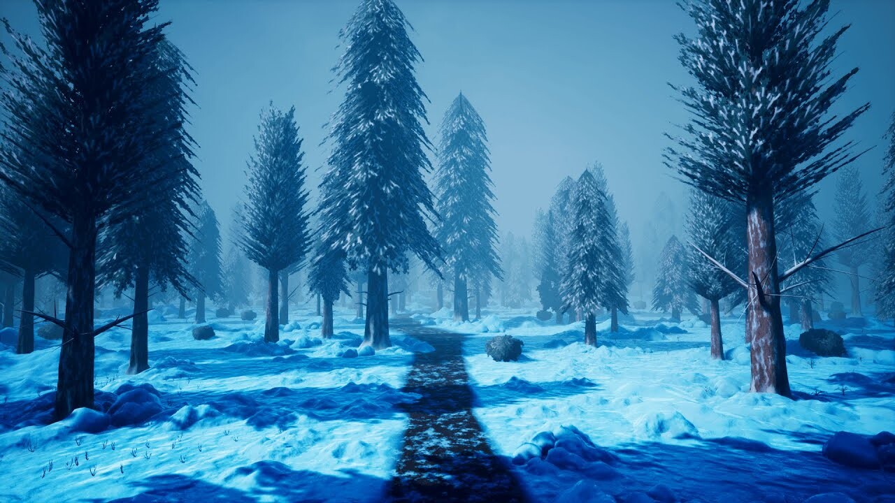ArtStation - Stylized Snowy Forest