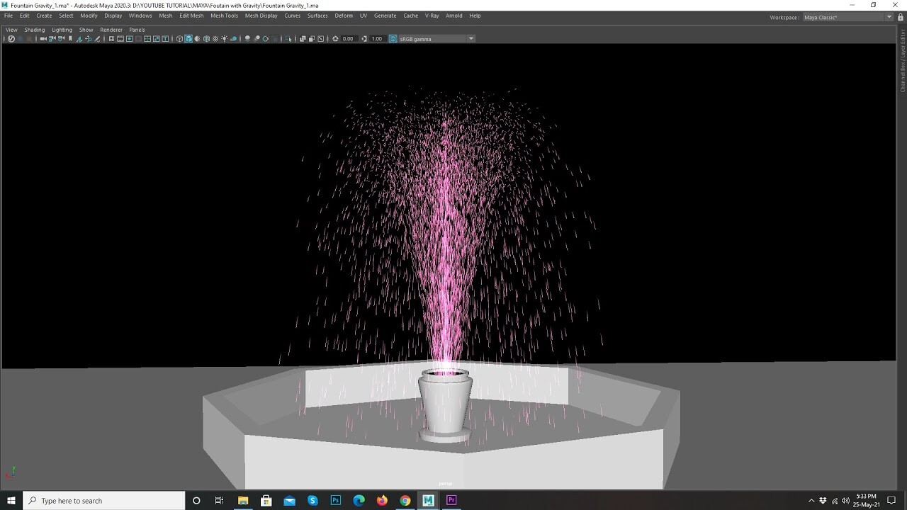ArtStation - Fountain with 'Gravity' in Autodesk Maya.