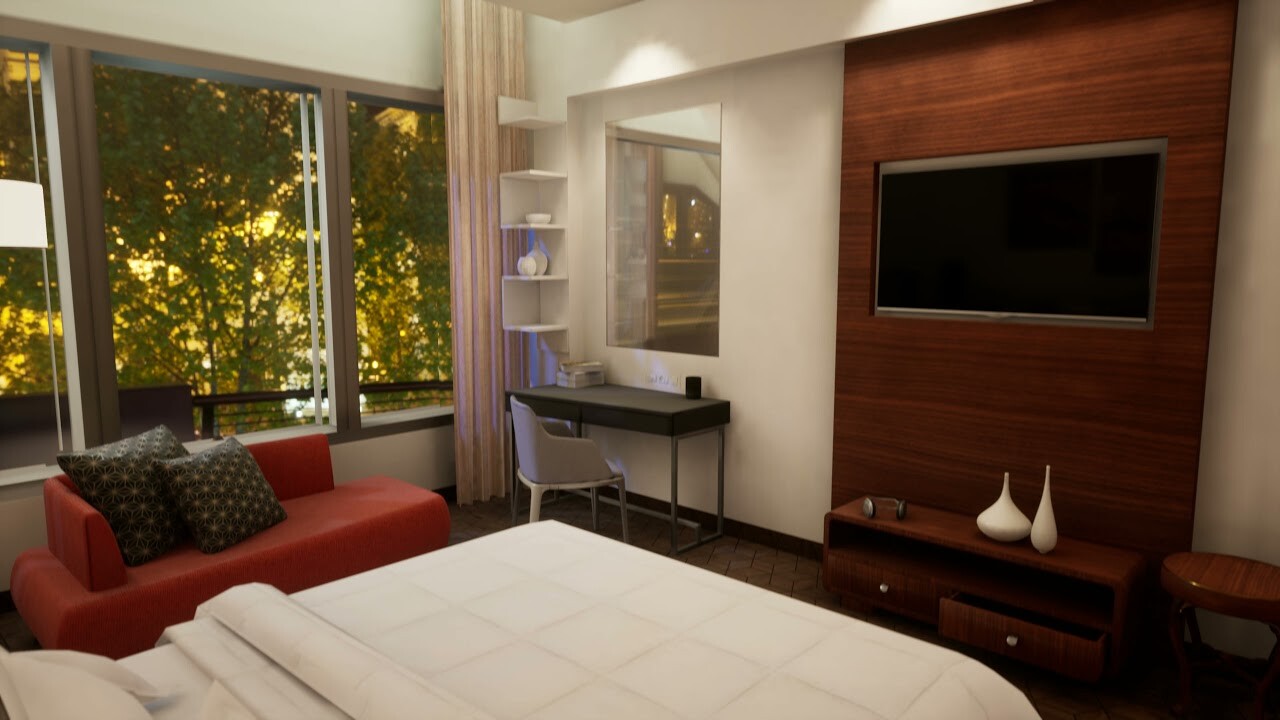 ArtStation - Archviz Bedroom Interior Night