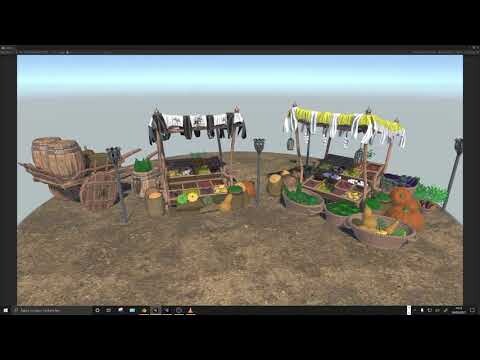 Stouphy - Merchant Stand vegetables and fruit Medieval Stylized