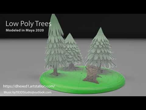 ArtStation - Hexed_LowPoly_Trees_Turnaround
