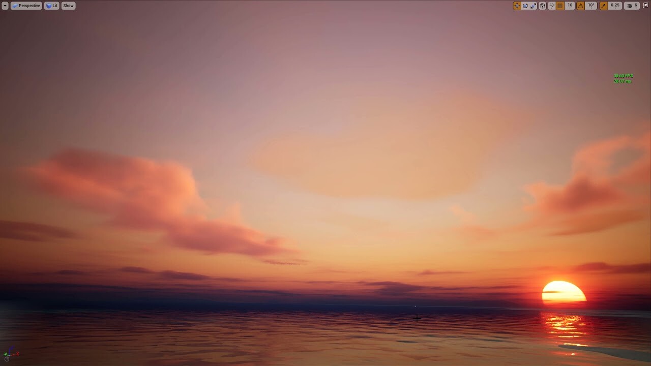 ArtStation - Sea Sunset on Unreal Engine 4 26
