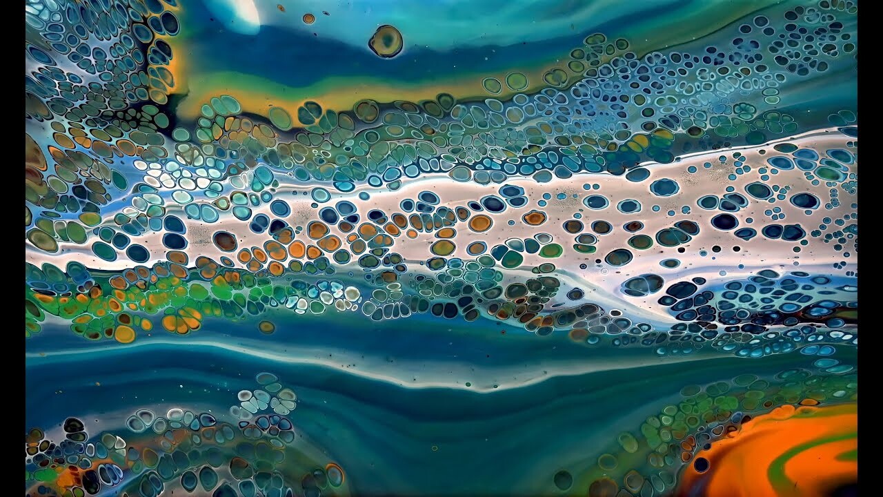 Fiona Art - Abstract Lanscape Fluid Art painting ~ Flip cup acrylic ...