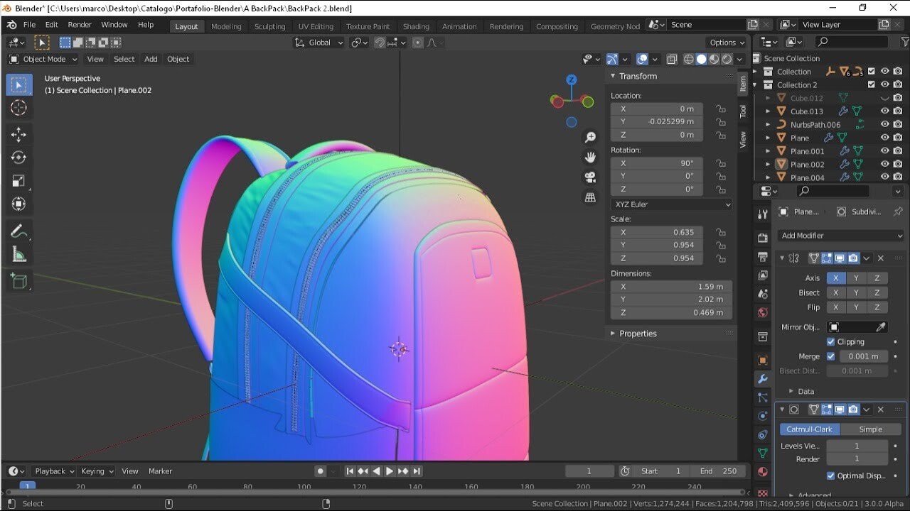 ArtStation - Backpack model all in Blender