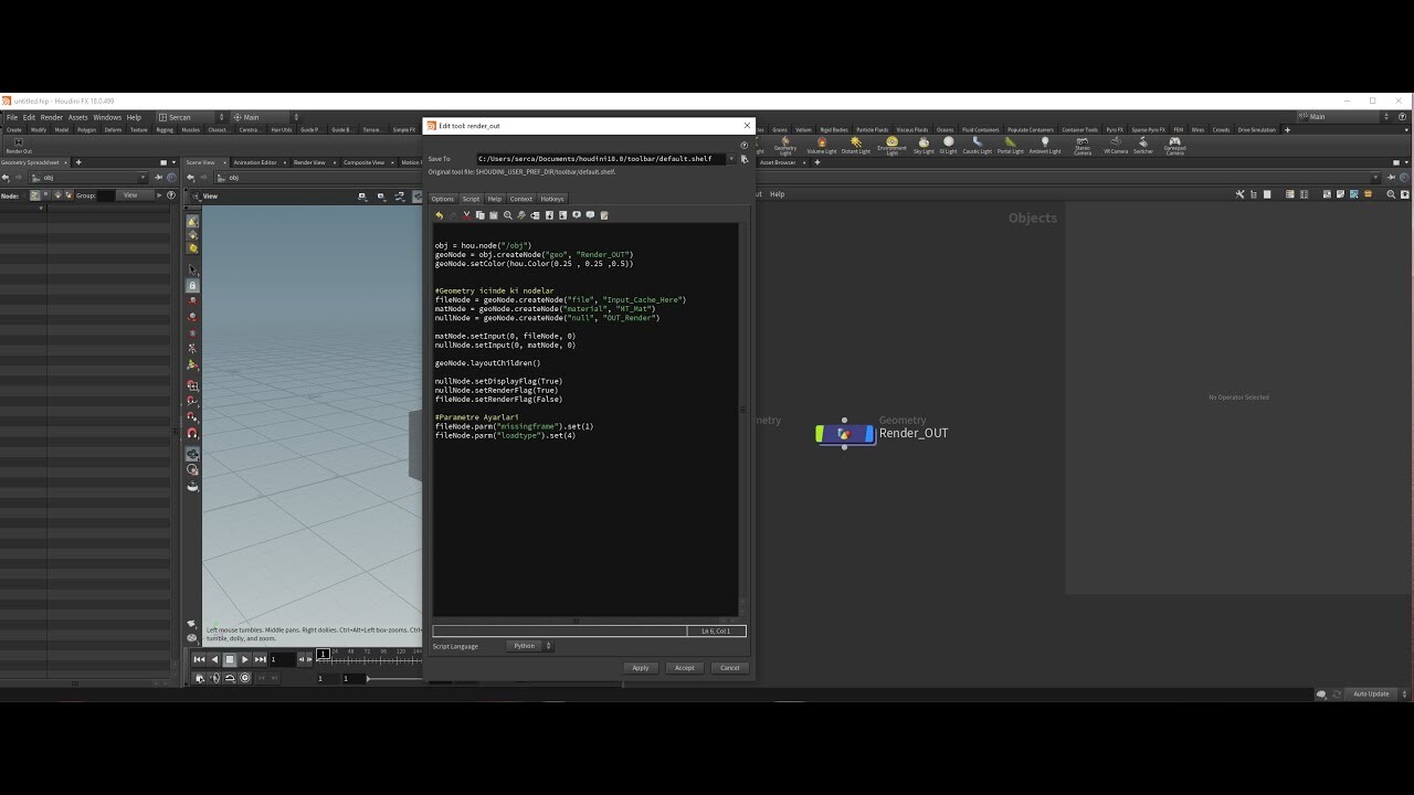 ArtStation - Houdini Python 101 - Creating a geometry (Turkce)