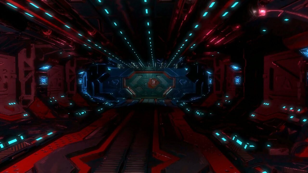 ArtStation - Sci-fi corridor in space