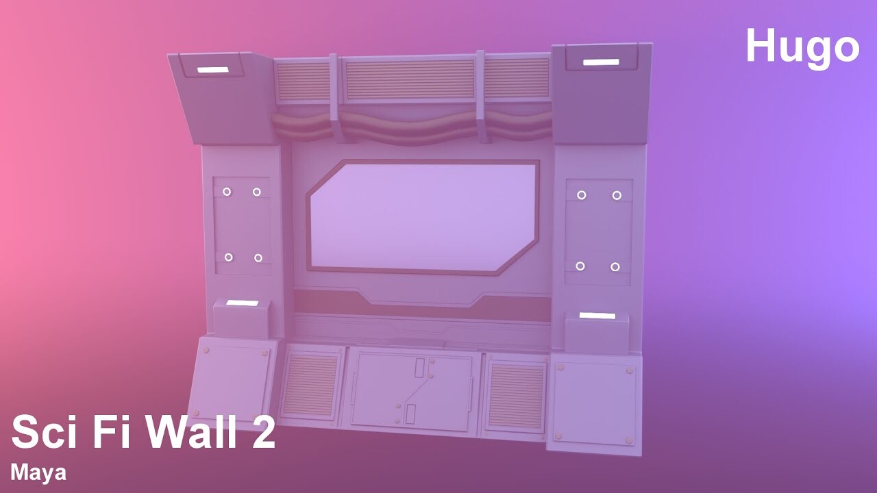 ArtStation - [Maya] Sci Fi Wall 2