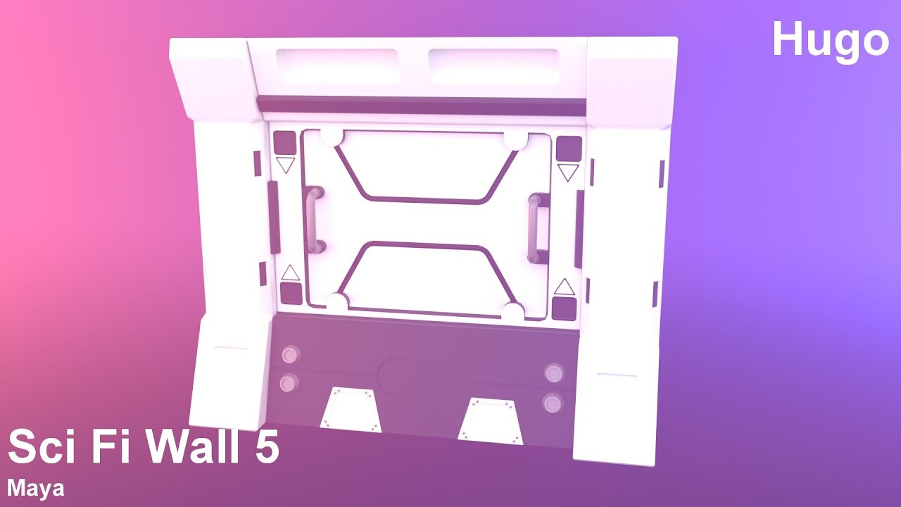 ArtStation - [Maya] Sci Fi Wall 5