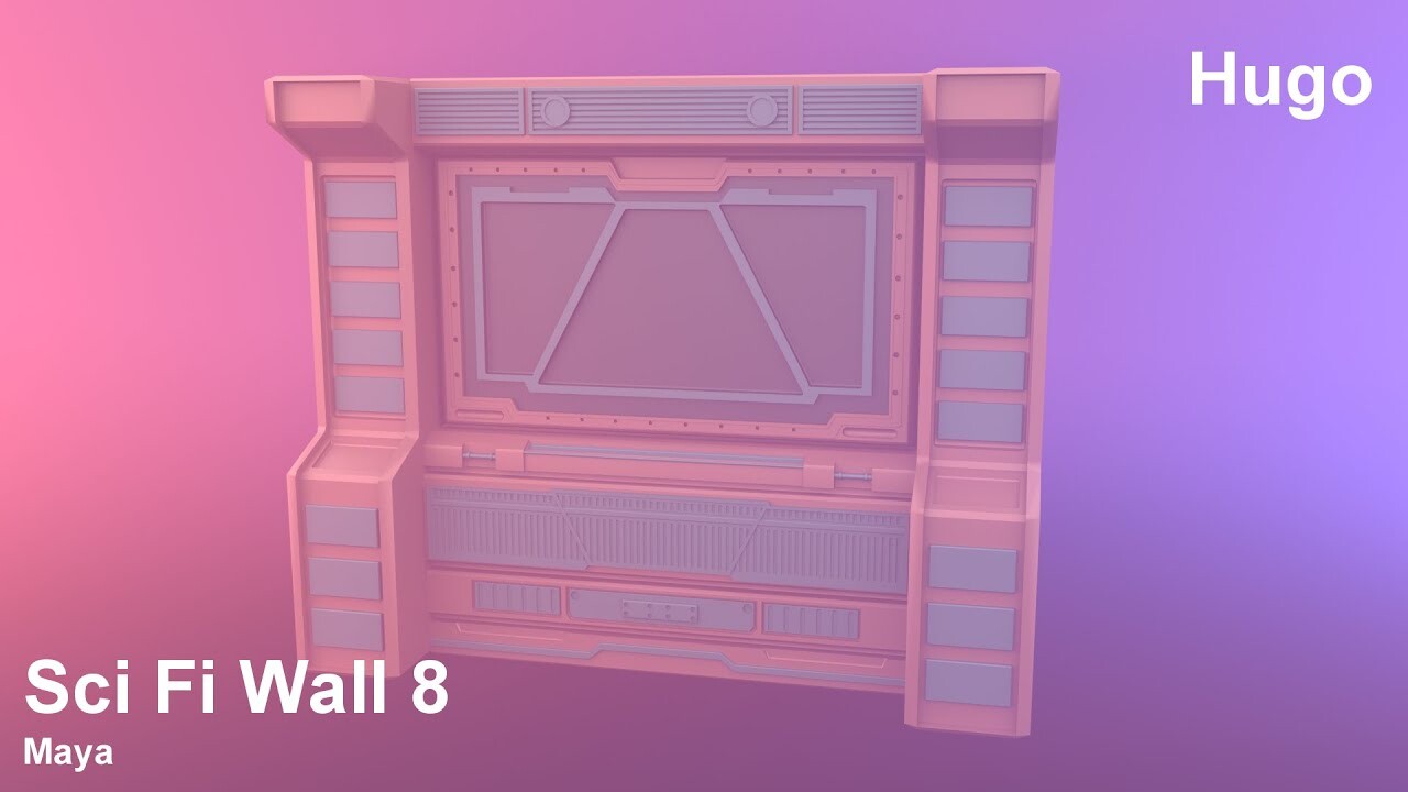 ArtStation - [Maya] Sci Fi Wall 8