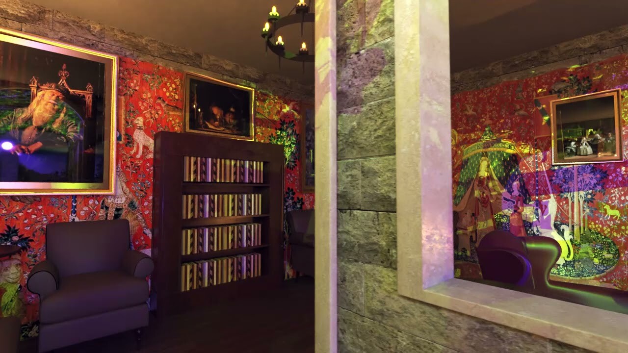 ArtStation - Interior Design Proposal ''Storybook Cafe and Bookstore''