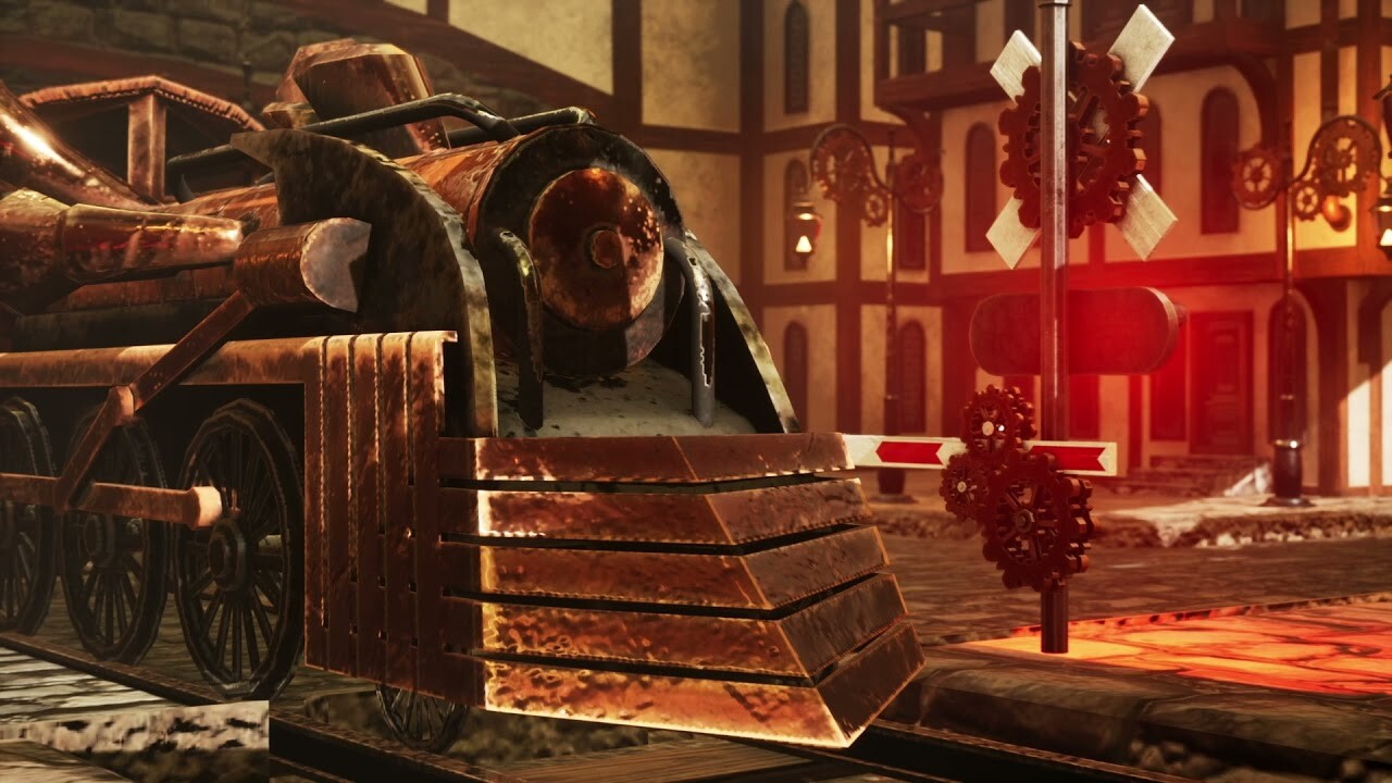 ArtStation - Steampunk street scene