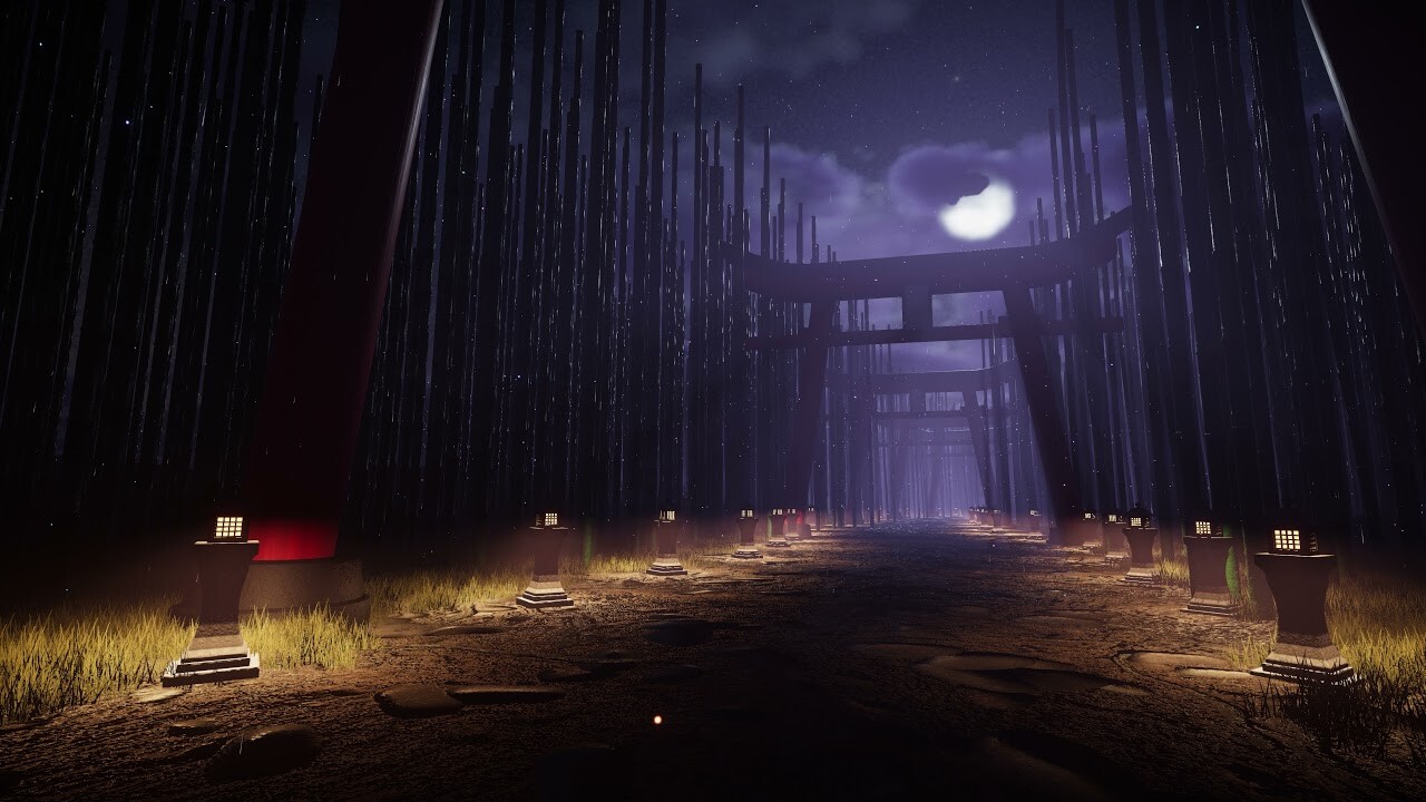 ArtStation - Lost Path Under The Moon Light