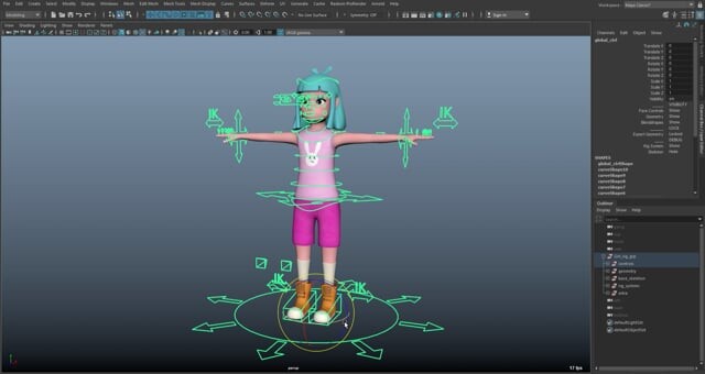ArtStation - Girl Rig & Animations for Mixamo 3D model