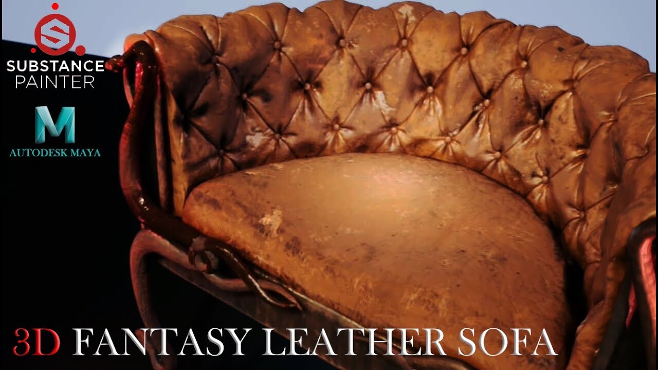 ArtStation - fantasy leather sofa _ 3d modeling _texturing