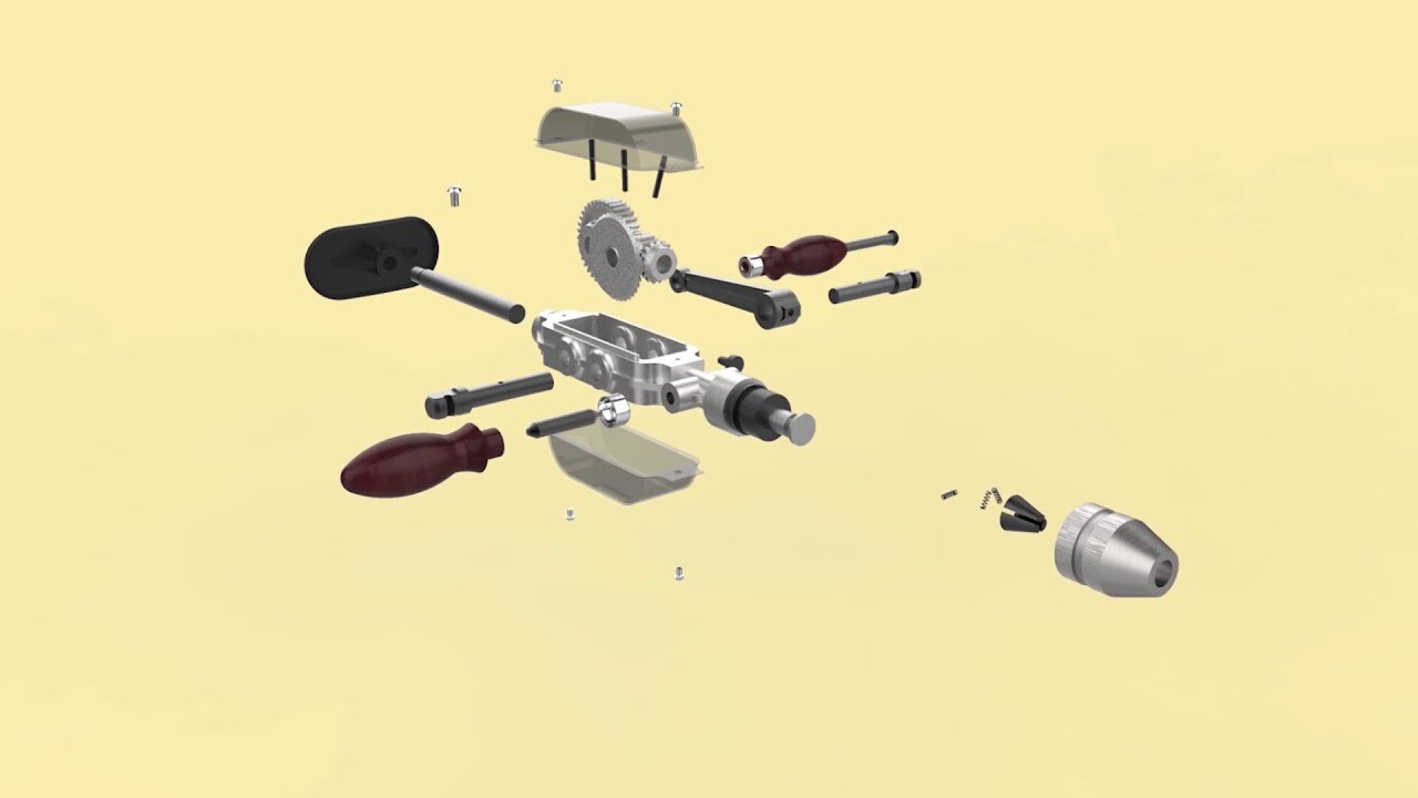 ArtStation - Hand Drill Exploded 3D Animation // KEYSHOT