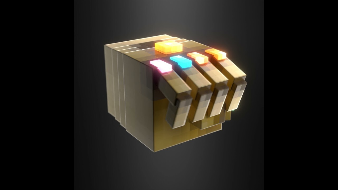 ArtStation - Infinity Gauntlet as a Minecraft Model
