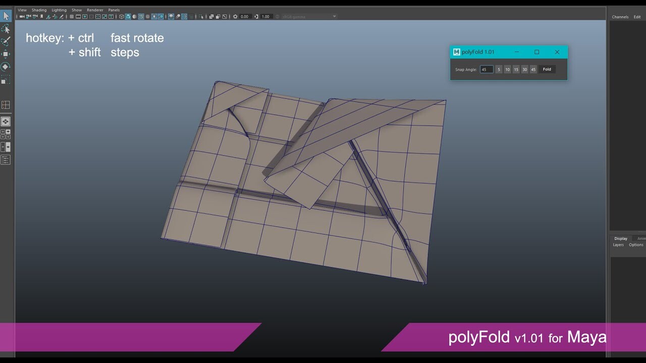 ArtStation - Maya Poly Tool R&D - polyFold v1.01 - fold polygon like paper
