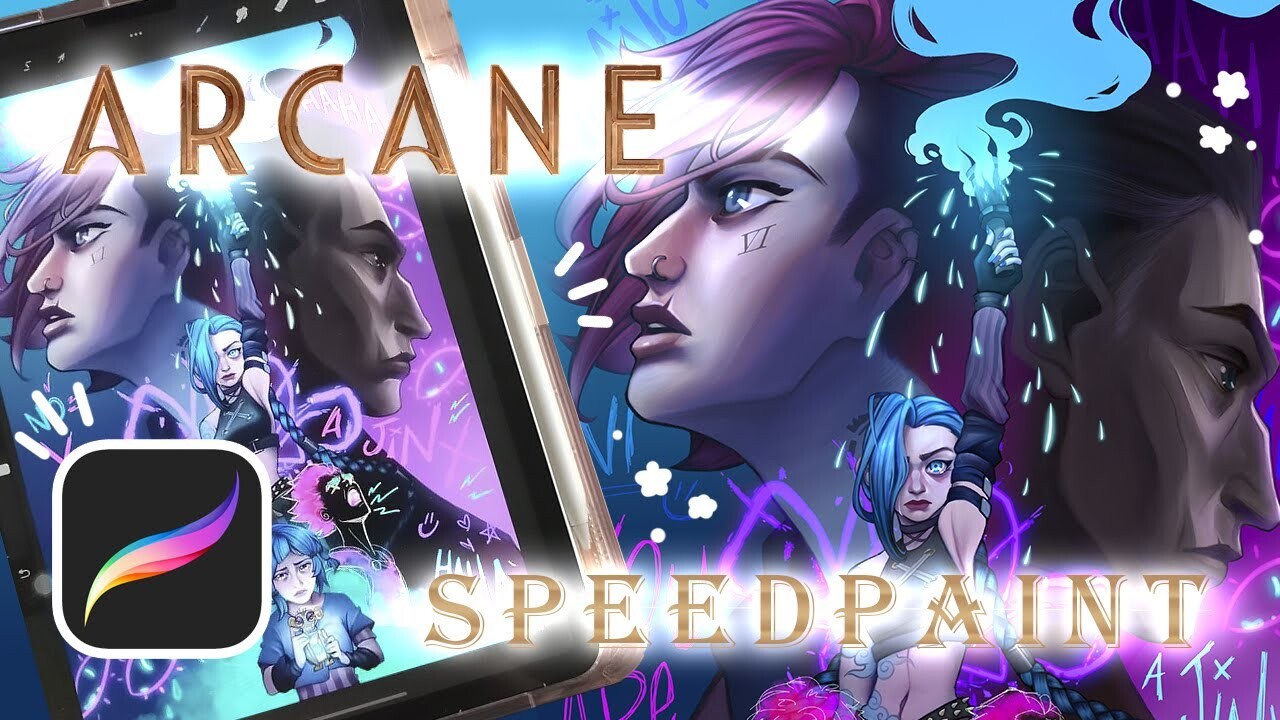 ArtStation - 💙💜 ARCANE SPEEDPAINT 💜💙 Procreate video full process!
