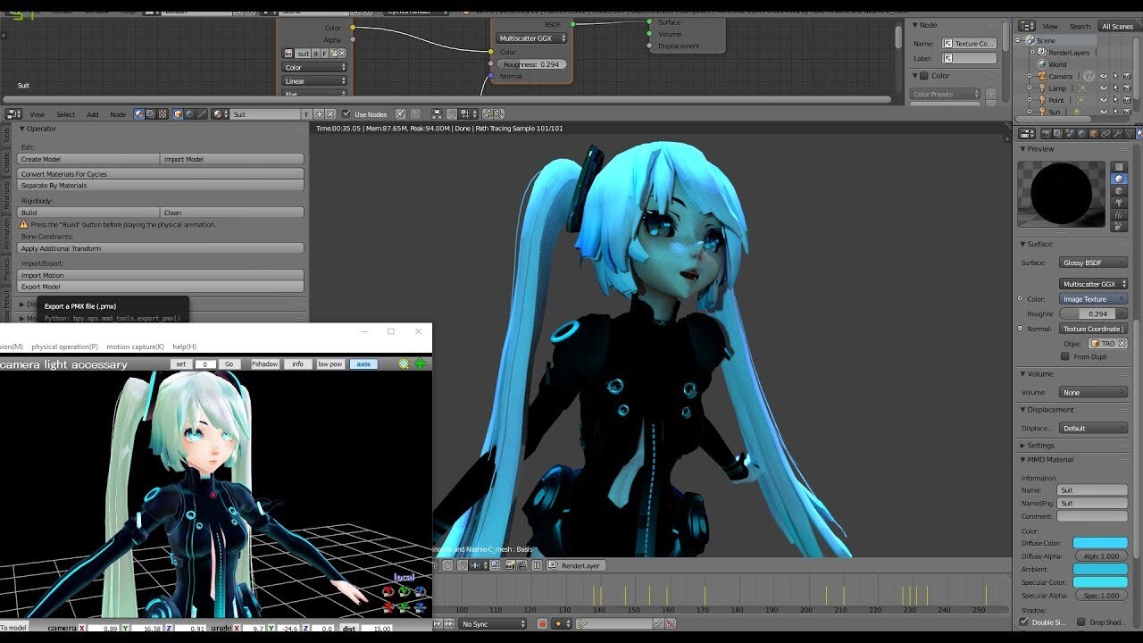 ArtStation - Adding textures from MMD to Blender for cycles rendering