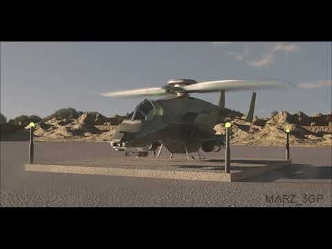 ArtStation - Semi Future Military Attack Helicopter Take Off 3D Blender ...