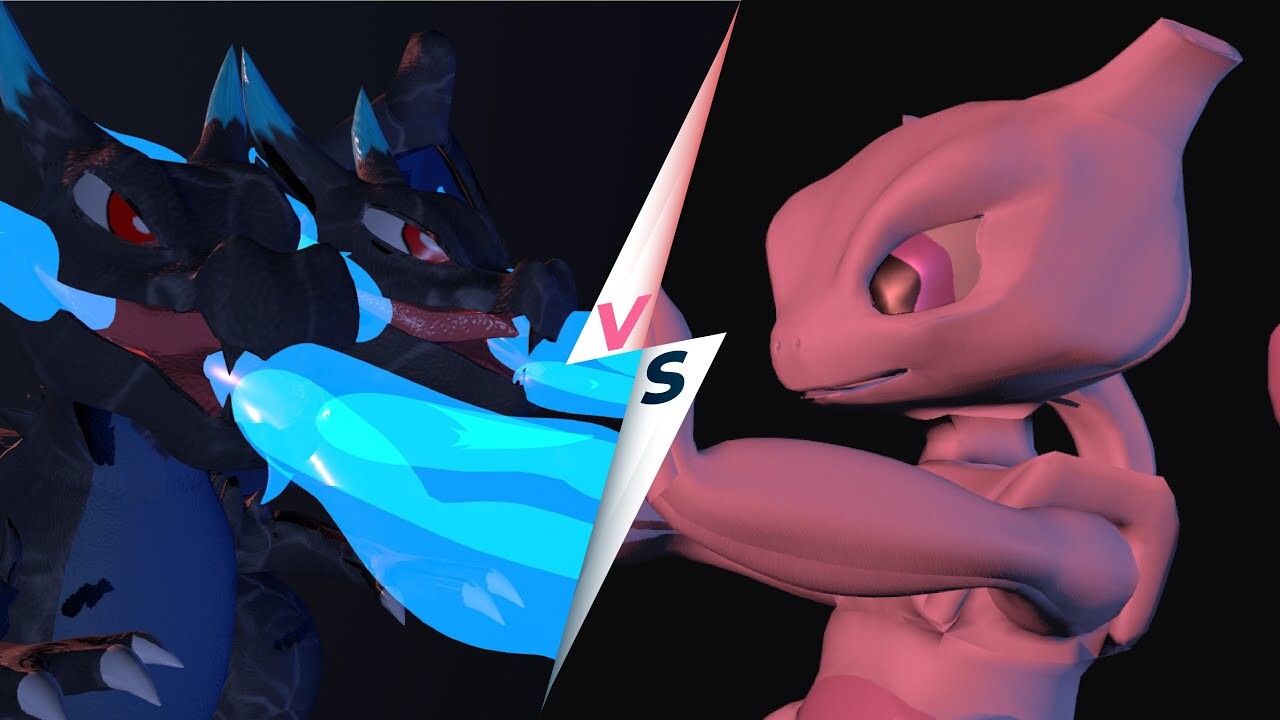 ArtStation - 3D Modeling | Charizard vs Mewtwo