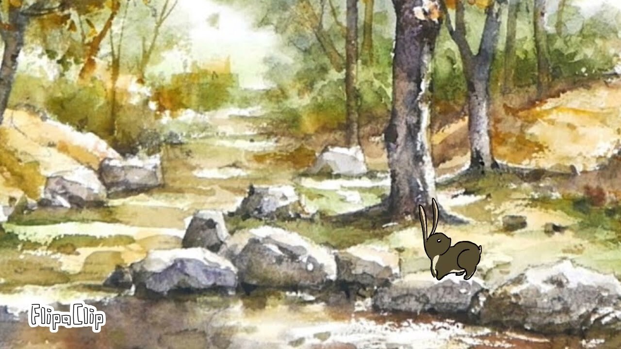 ArtStation - Bunny through the forest (2D animation practice)