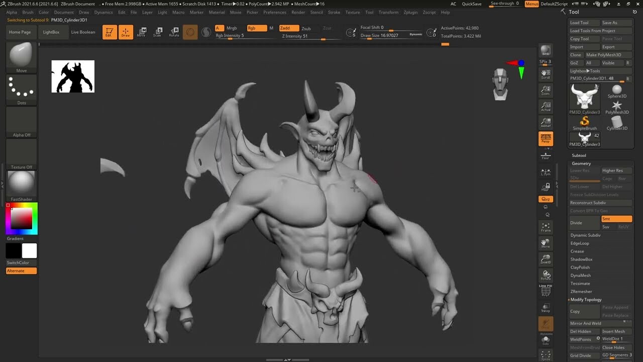 ArtStation - WIP "Demon" HandPaint model