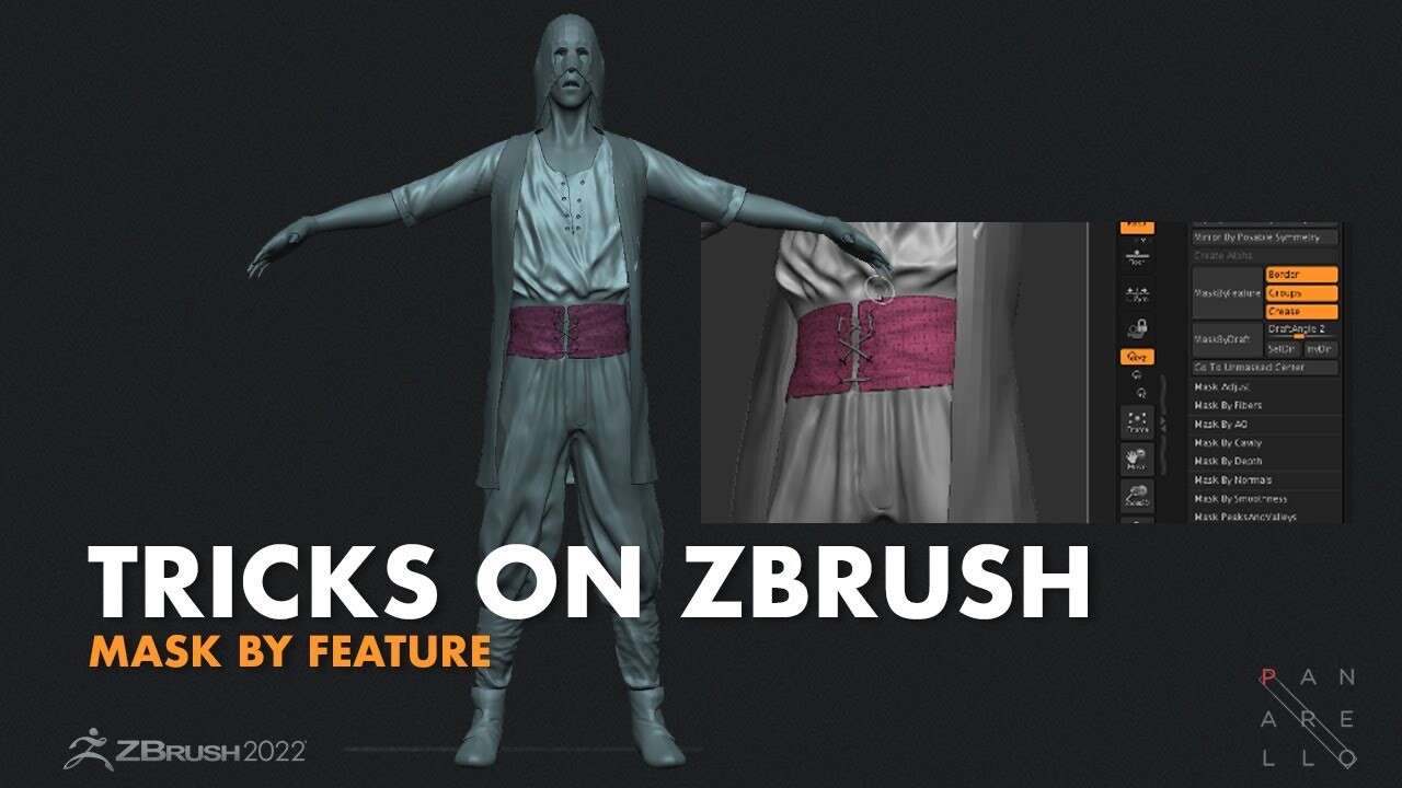 ArtStation - Tricks on ZBrush: Mask by Feature & Sculpting Process