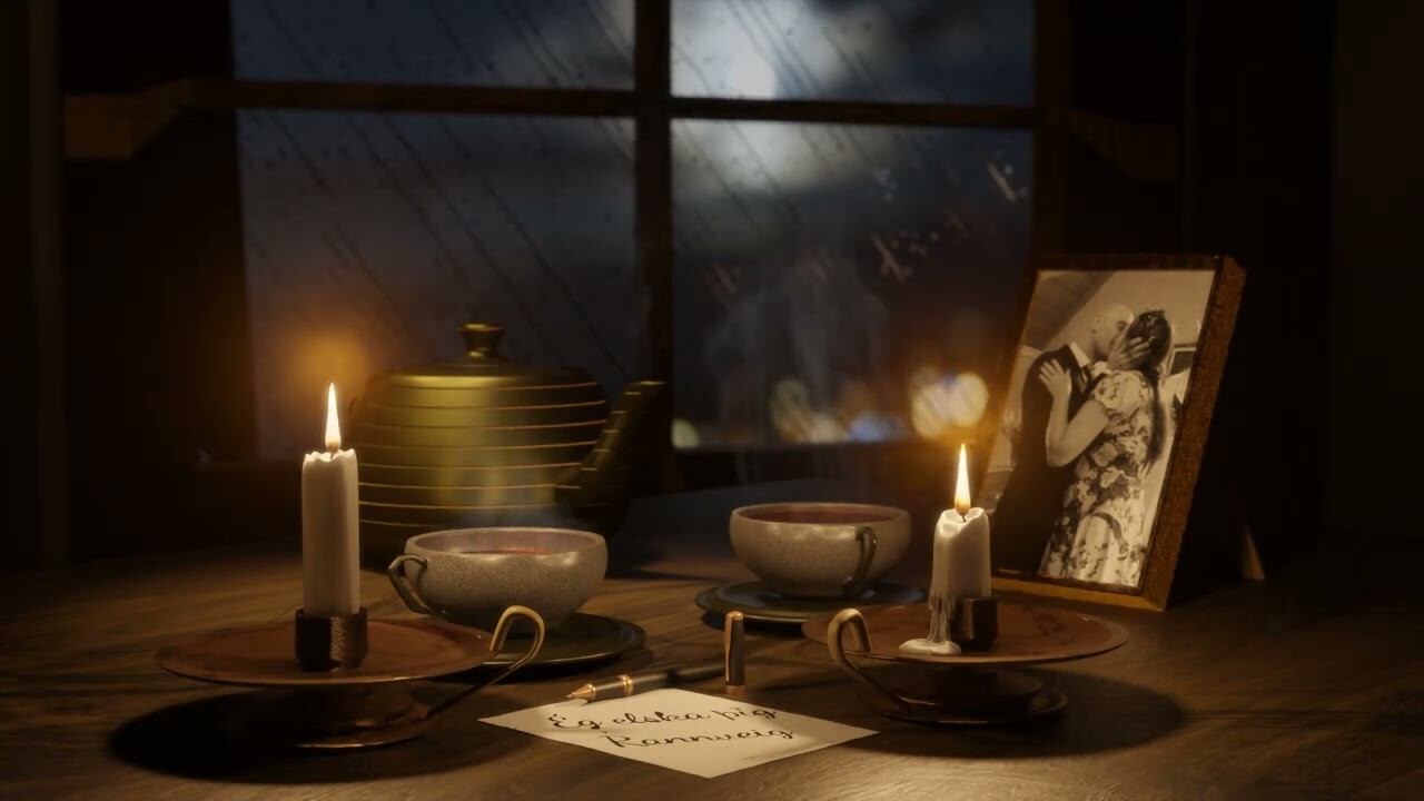 ArtStation - Candles scene - steam and rain animation