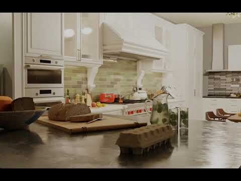ArtStation - Eggs in a carton, Kitchen interior design with realistic ...